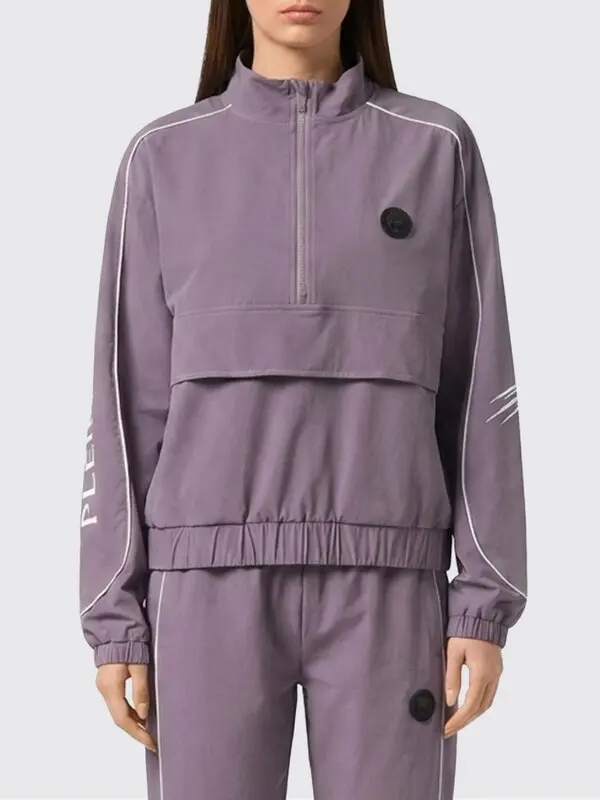 PLEIN SPORT Nylon Windbreaker With Logo Detailing - Violet