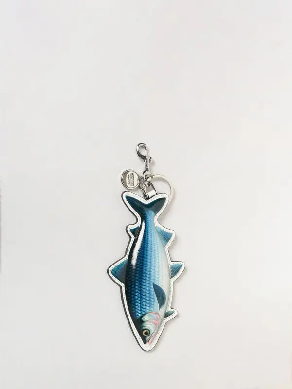 Moschino Fish Polyurethane And Brass Keychain - Multicolor