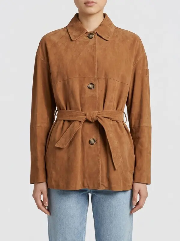 Peuterey Suede Leather Jacket With Belt