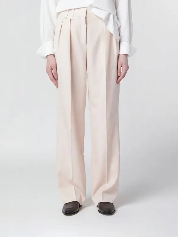 JIL SANDER Wool Pants - Ivory