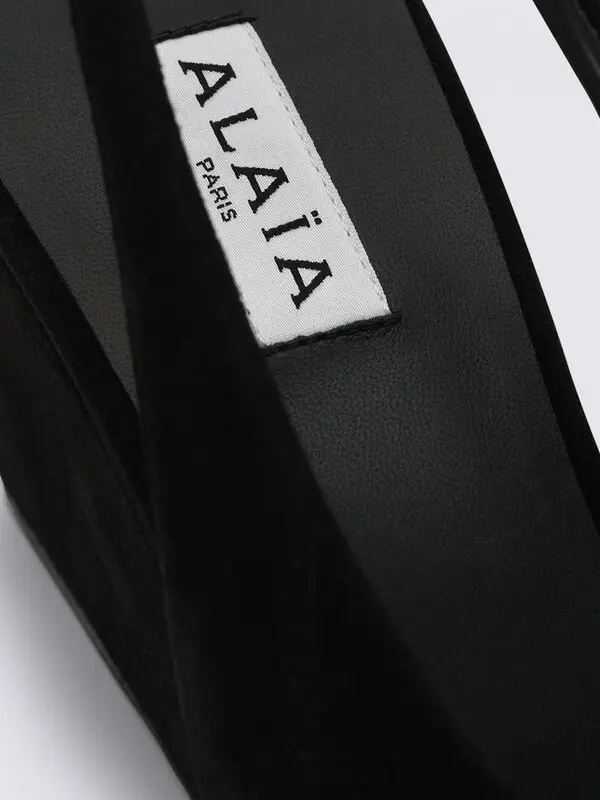 Alaïa Cube Suede Wedge Slingbacks