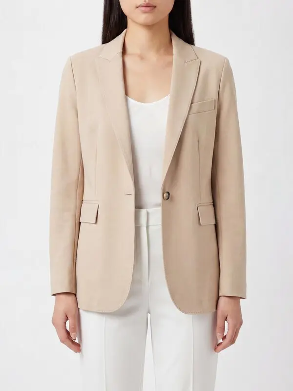 CIRCOLO 1901 Single-breasted Cropped Cotton Blazer With Lapels - Brown