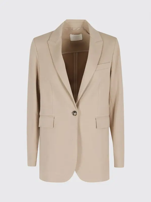 CIRCOLO 1901 Single-breasted Cropped Cotton Blazer With Lapels - Brown