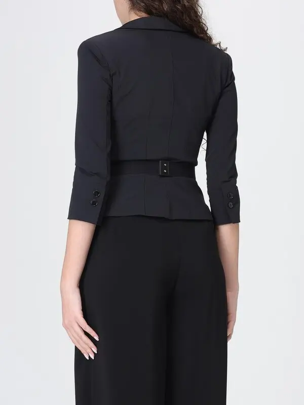 Elisabetta Franchi Double-breasted Blazer With Belt - Black