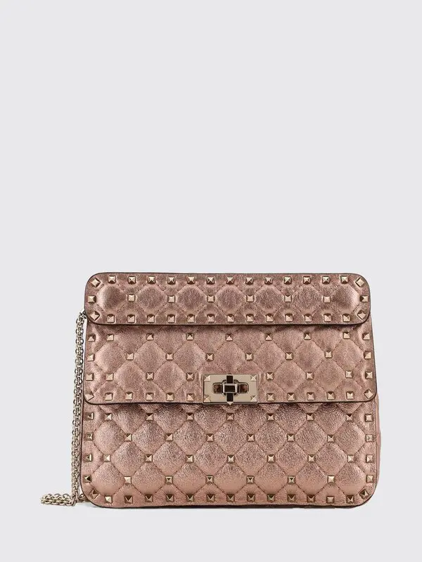 Valentino Garavani Rockstud Spike Quilted Laminated Nappa Bag - Pink