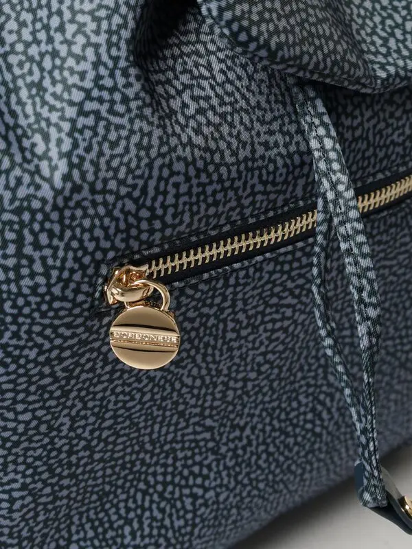 Borbonese Eco Line Backpack With Drawstring And Flap Closure