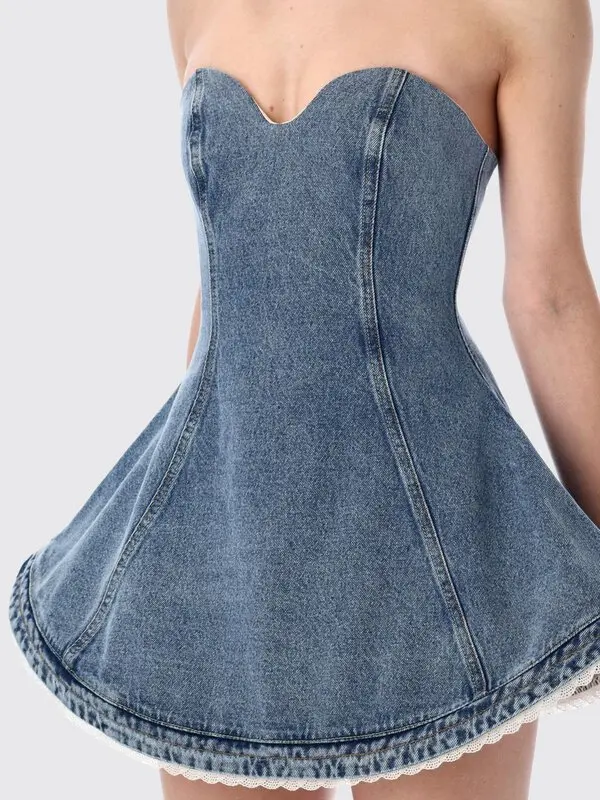 Magda Butrym Denim Heart Mini Dress