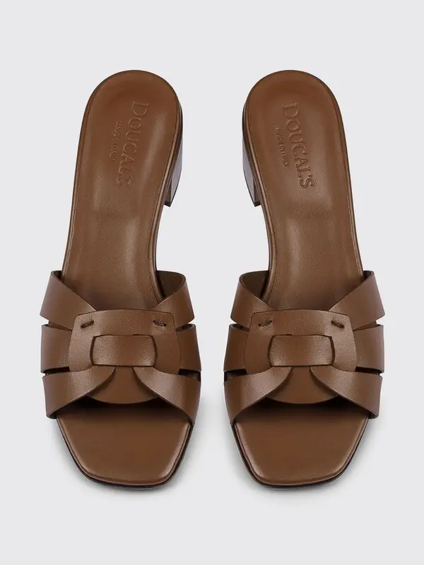 DOUCAL'S Leather Mules - Brown