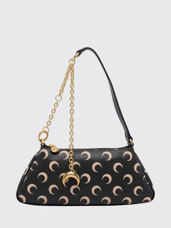 MARINE SERRE Crescent Moon Logo Shoulder Bag In Coated Polyurethane