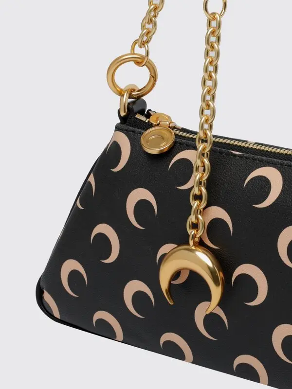MARINE SERRE Crescent Moon Logo Shoulder Bag In Coated Polyurethane