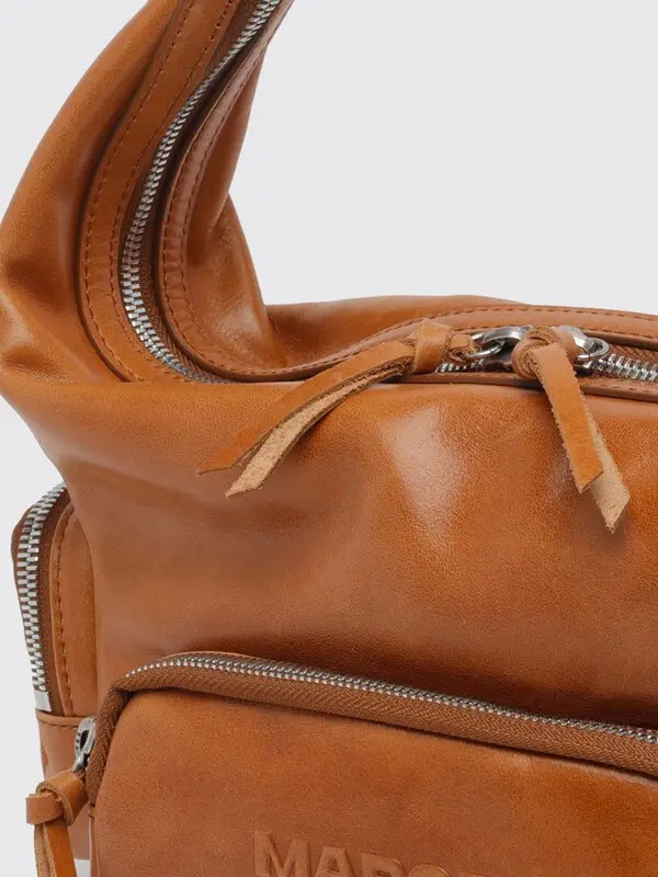 MARGESHERWOOD Smooth Calfskin Leather Hobo Bag With Double Zip Closure