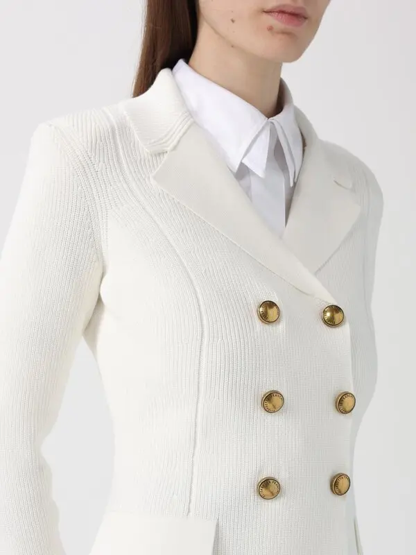 Elisabetta Franchi Double-breasted Viscose Knit Blazer