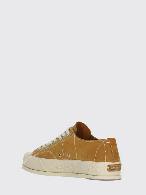Premiata Vince Calf Leather Low-top Sneakers With Rubber Toe - Ocher