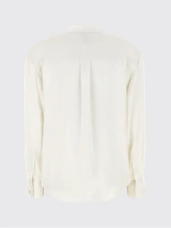 Calvin Klein Mandarin Collar Satin Shirt - Coffee