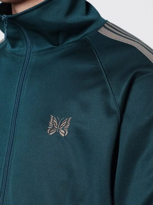 Needles Striped High-neck Track Jacket With Embroidered Logo