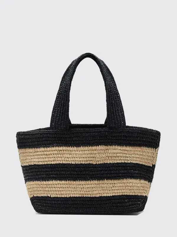 PATOU Bi-striped Raffia Handbag