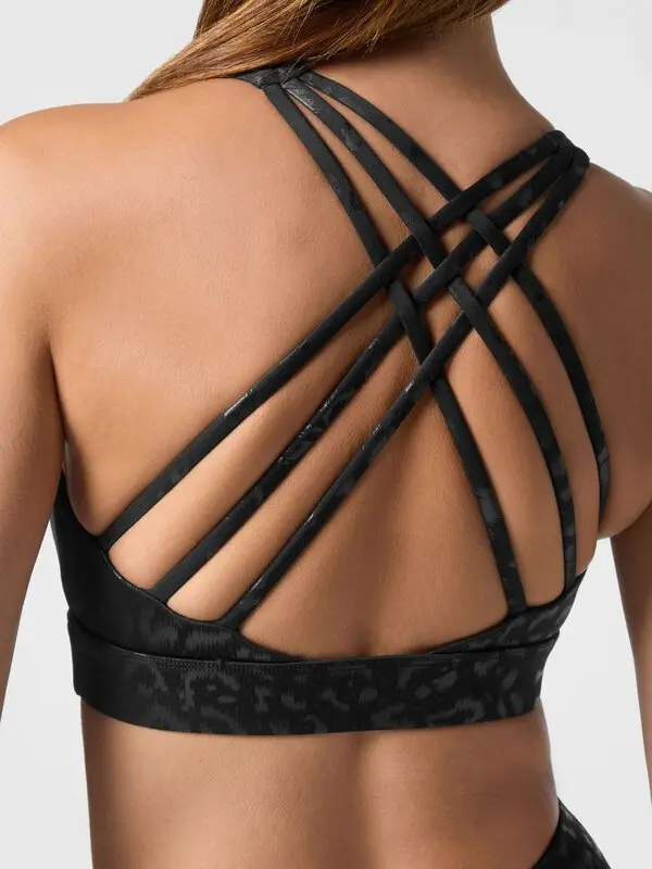 PLEIN SPORT Animal Print Shiny Lycra Cropped Bandeau Top