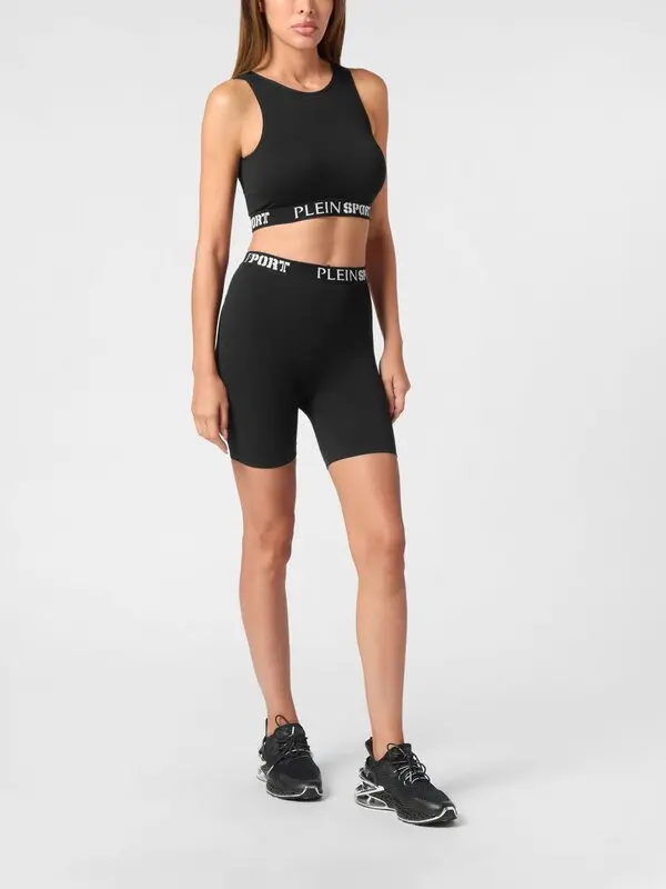 PLEIN SPORT Seamless Technical Stretch Crop Top - Black