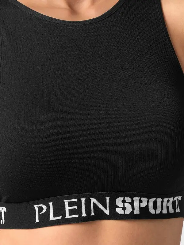 PLEIN SPORT Seamless Technical Stretch Crop Top - Black
