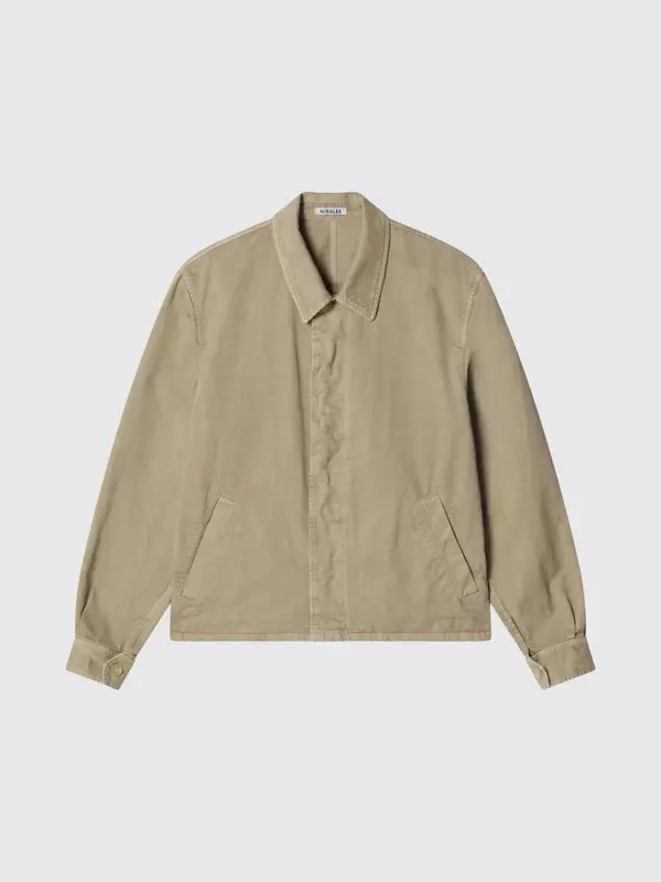 Auralee Long-sleeved Cotton Shirt Jacket With Slant Pockets