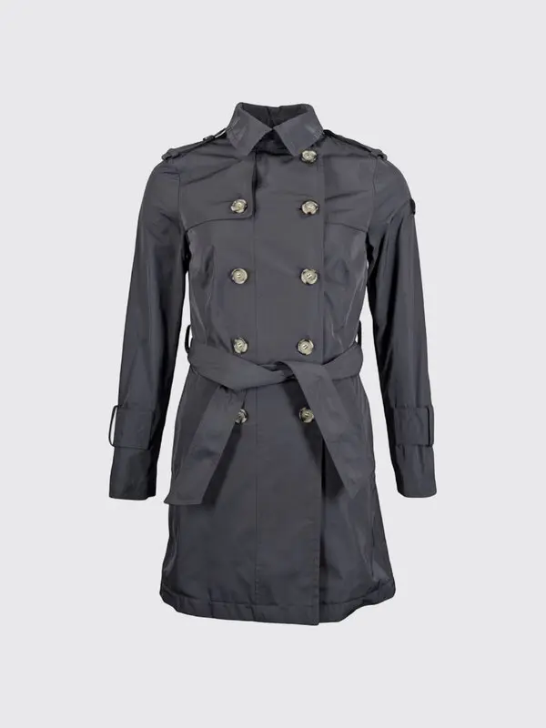 Peuterey Polyester Double Breasted Trench Coat - Blue