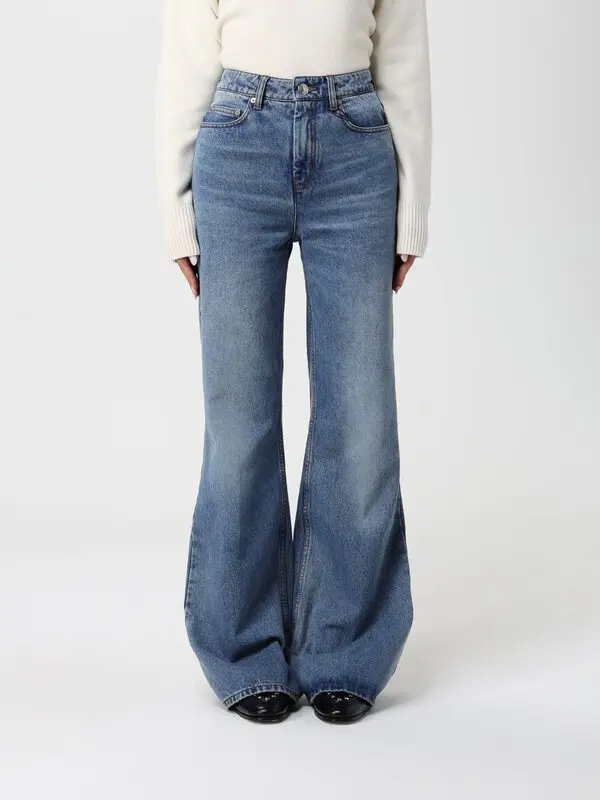 AMI Paris Flared Cotton Denim Jeans - Blue