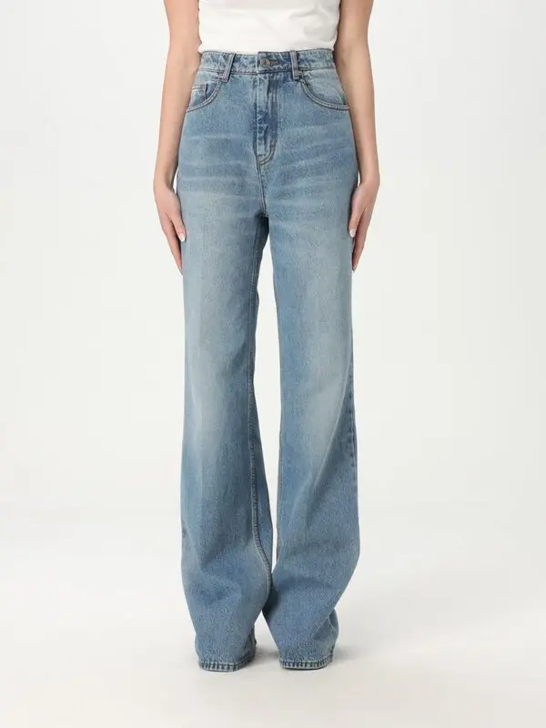 AMI Paris Flared Cotton Denim Jeans - Blue