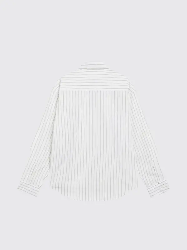 AMI Paris Striped Cotton Relaxed Fit Shirt With Dropped Shoulders