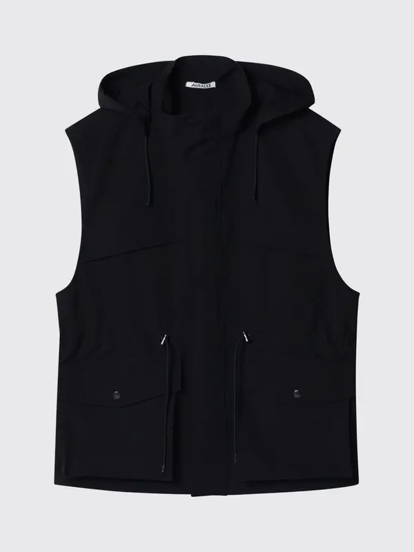 Auralee Technical Wool Vest With Flap Pockets