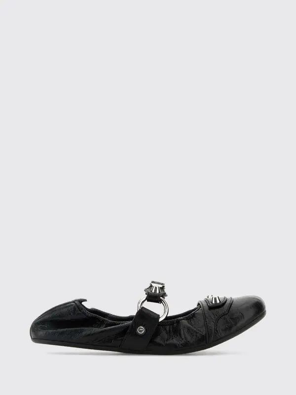 Balenciaga Lambskin Studded Ballet Flats - Black