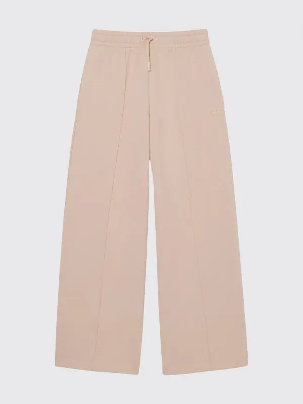 Lacoste Cotton Blend Wide Leg Pants - Beige