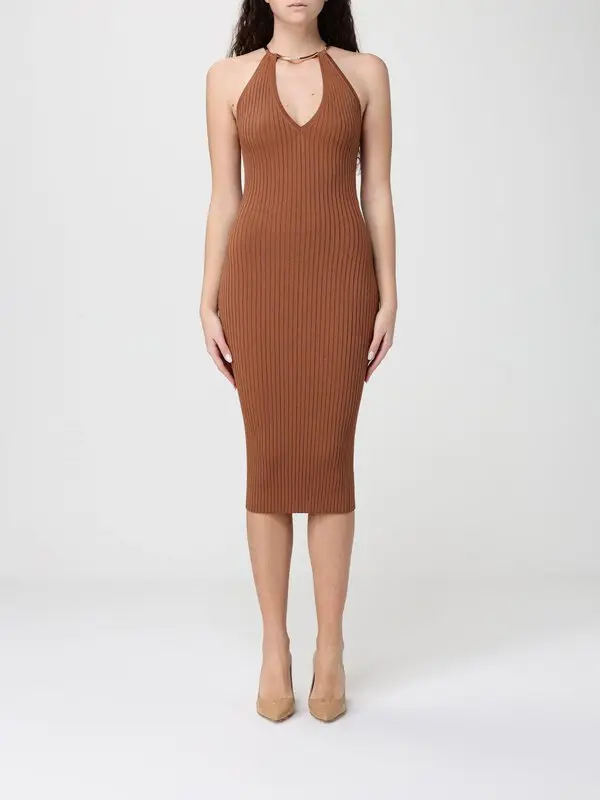 Elisabetta Franchi Viscose Knit Dress - Brown