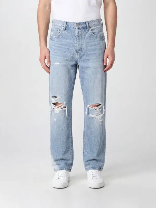 PURPLE BRAND Five-pocket Straight-fit Distressed Denim Jeans