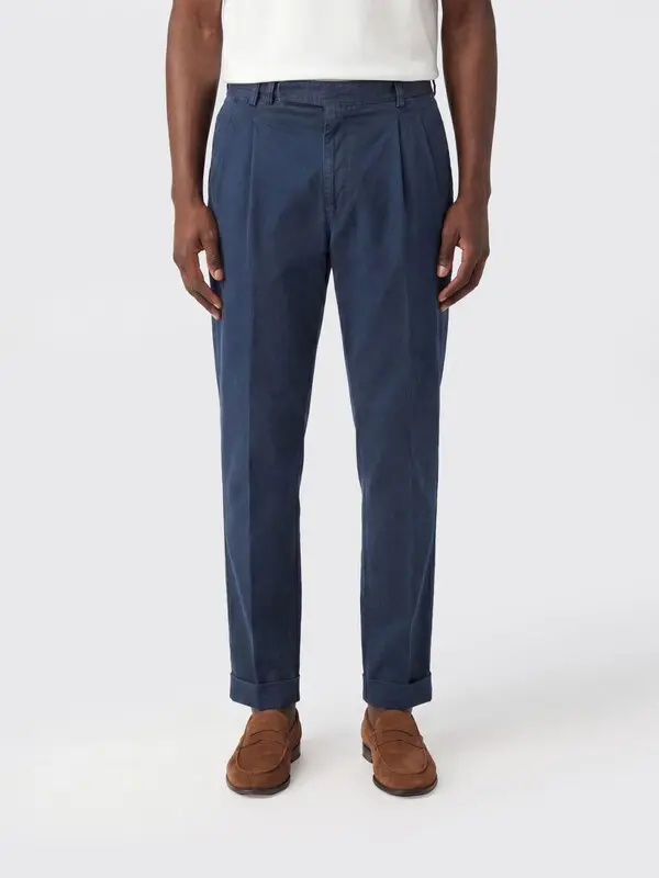PT TORINO Slim Fit Cotton Chino Trousers With Slash Pockets
