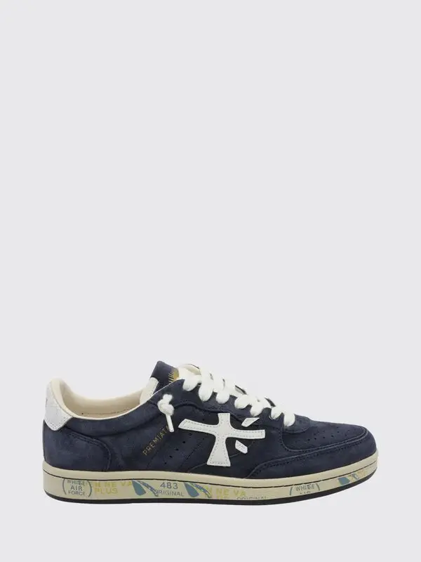 Premiata Clay Leather And Suede Sneakers - Blue