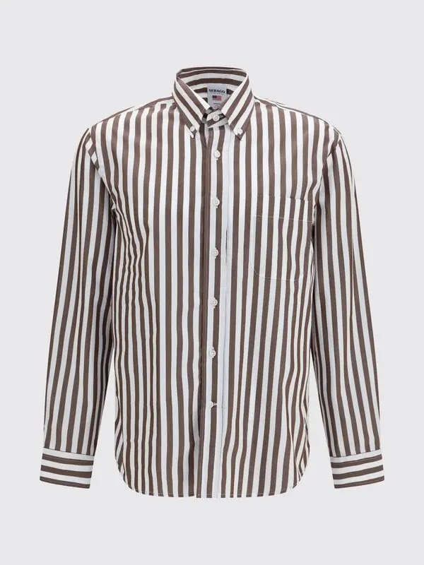 SEBAGO Striped Cotton Slim Fit Shirt With Button-down Collar
