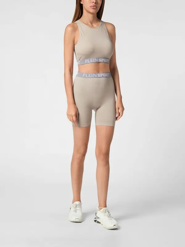 PLEIN SPORT Technical Stretch Fabric Shorts - Grey