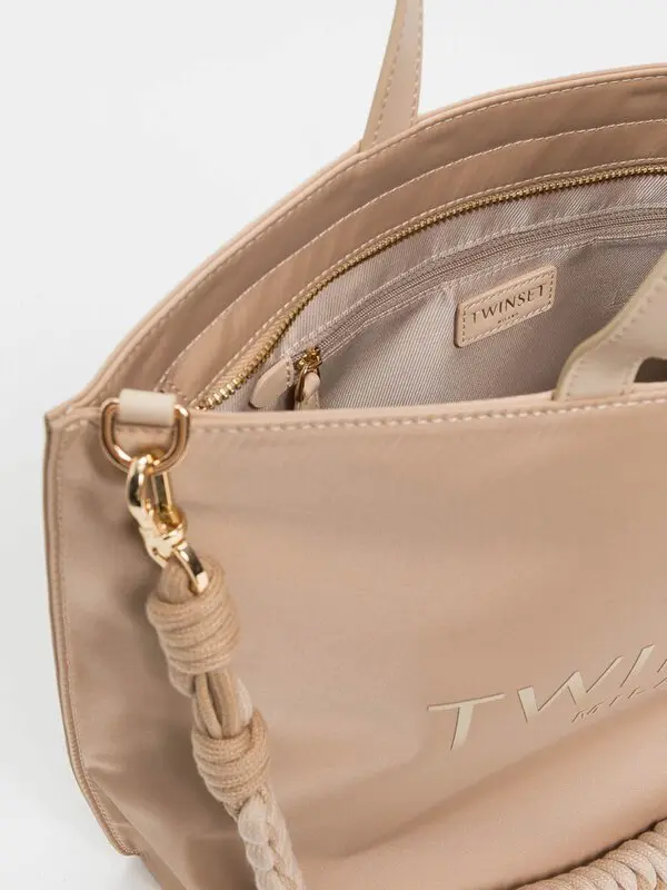 TWINSET Nylon Shopper Bag - Sand