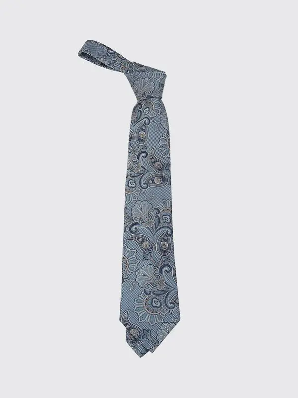 Etro Paisley Print Silk Tie - Blue