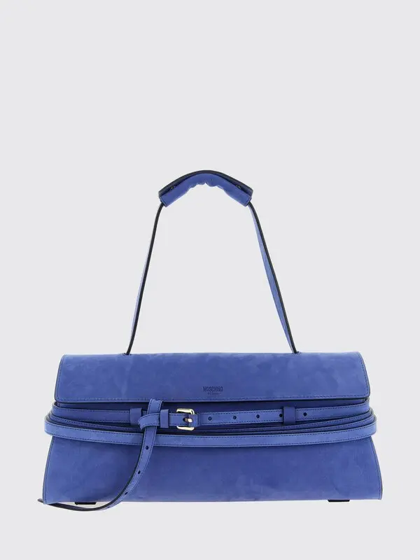 Moschino Tie Me Suede Bag - Blue