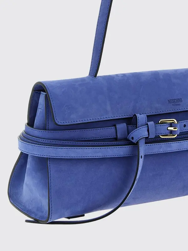 Moschino Tie Me Suede Bag - Blue