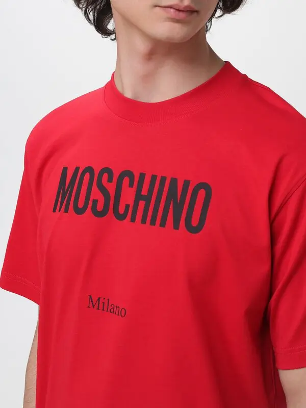 Moschino Cotton T-shirt With Logo - Red