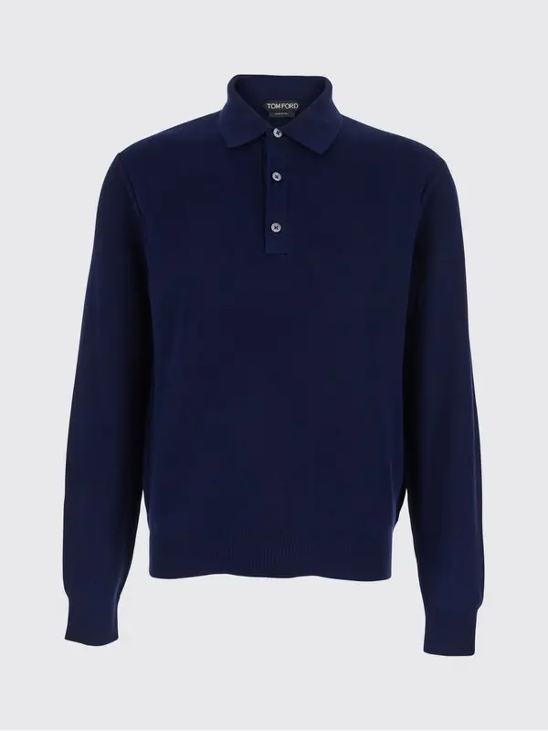 TOM FORD Knit Polo Shirt - Blue