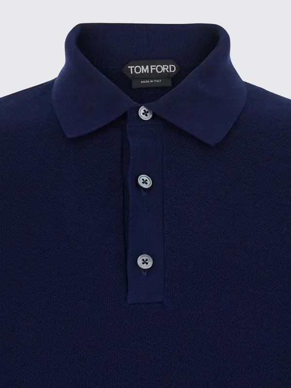 TOM FORD Knit Polo Shirt - Blue