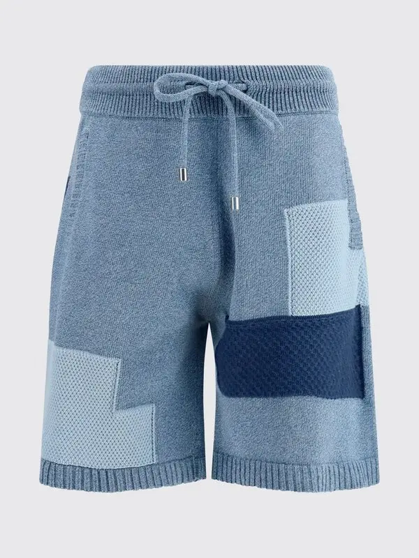 LANEUS Cotton Knit Knee-length Shorts With Drawstring Waist