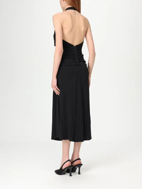 Elisabetta Franchi Halterneck Gathered Midi Dress