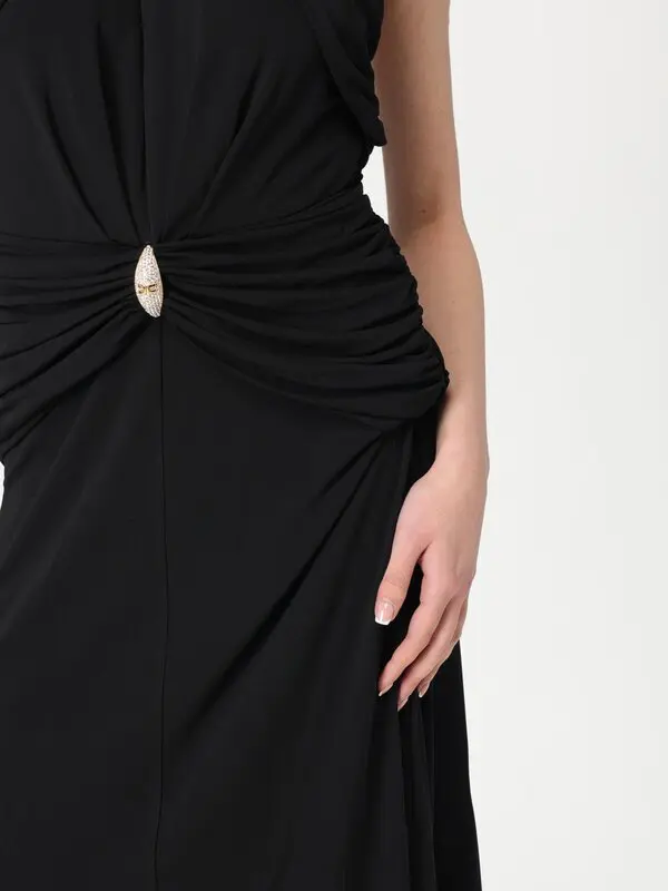 Elisabetta Franchi Halterneck Gathered Midi Dress