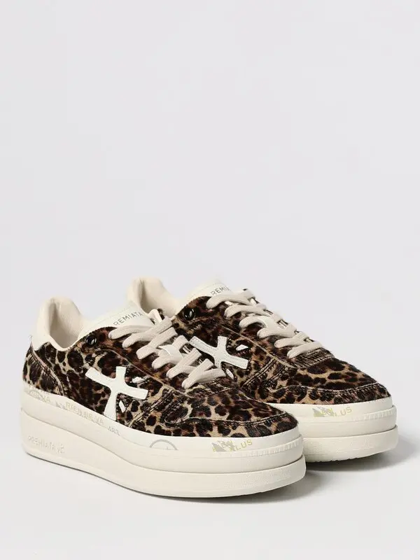 Premiata Leopard Print Lace-up Sneakers - Multicolor