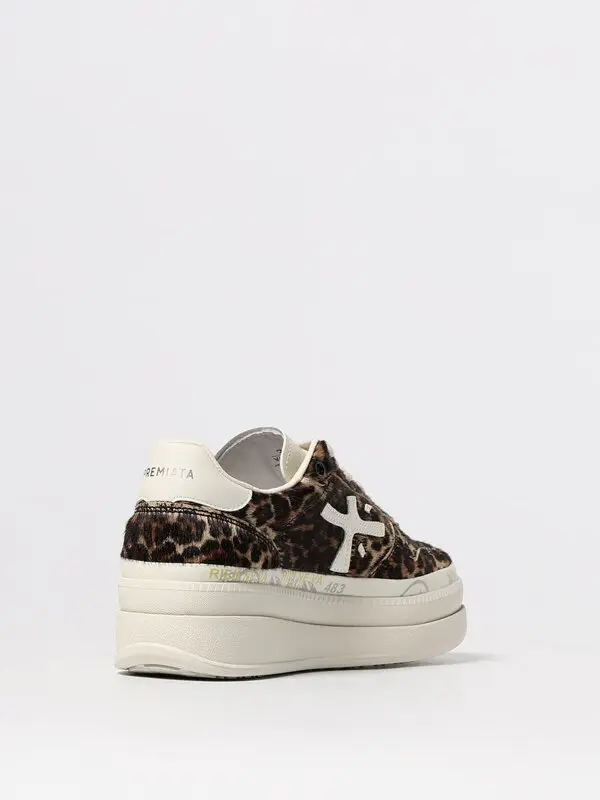 Premiata Leopard Print Lace-up Sneakers - Multicolor