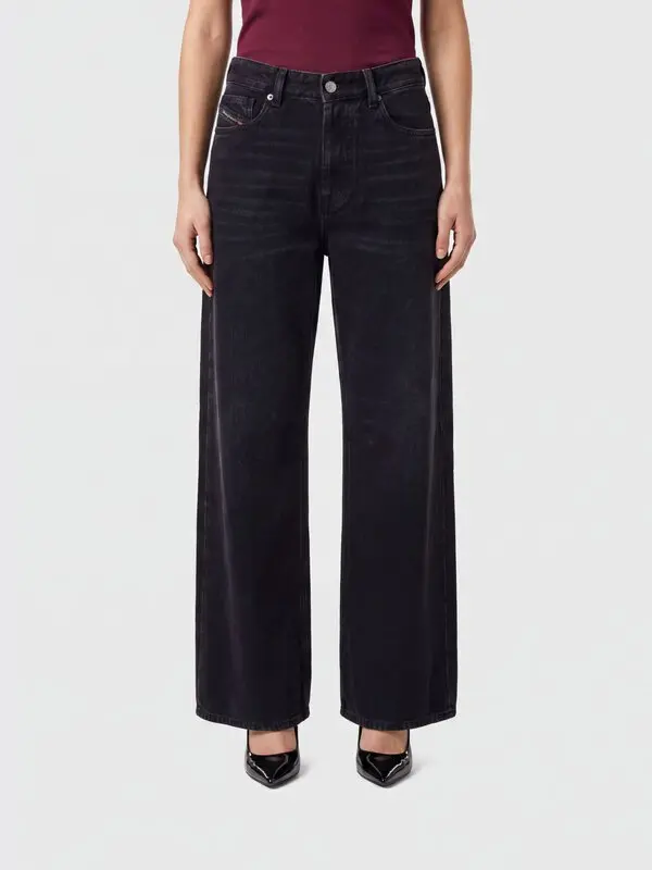 DIESEL® Wide Leg Denim Trousers - Black